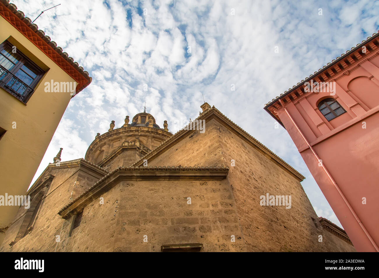 Granada streets and Spanish architecture in a scenic historic city ...