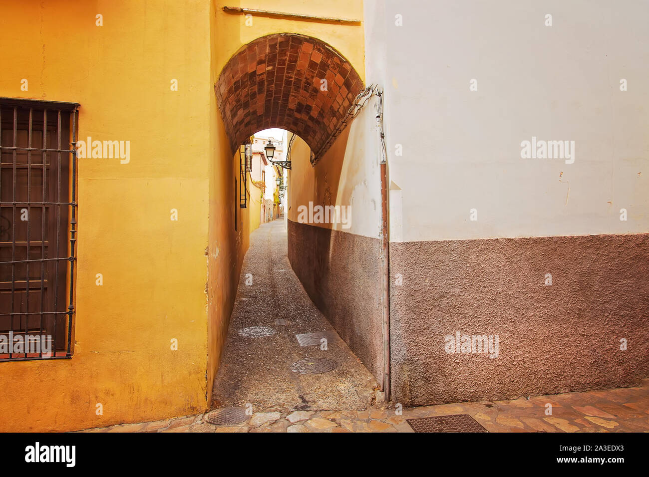 Granada streets and Spanish architecture in a scenic historic city ...