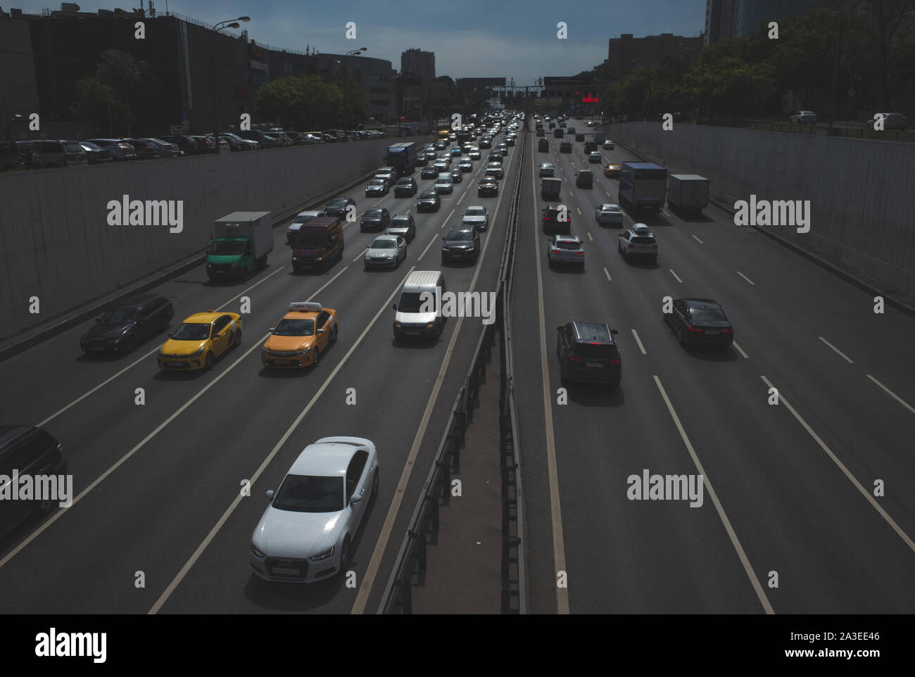 May 30, 2019, Moscow, Russia. Car traffic on the Third Ring Road in ...