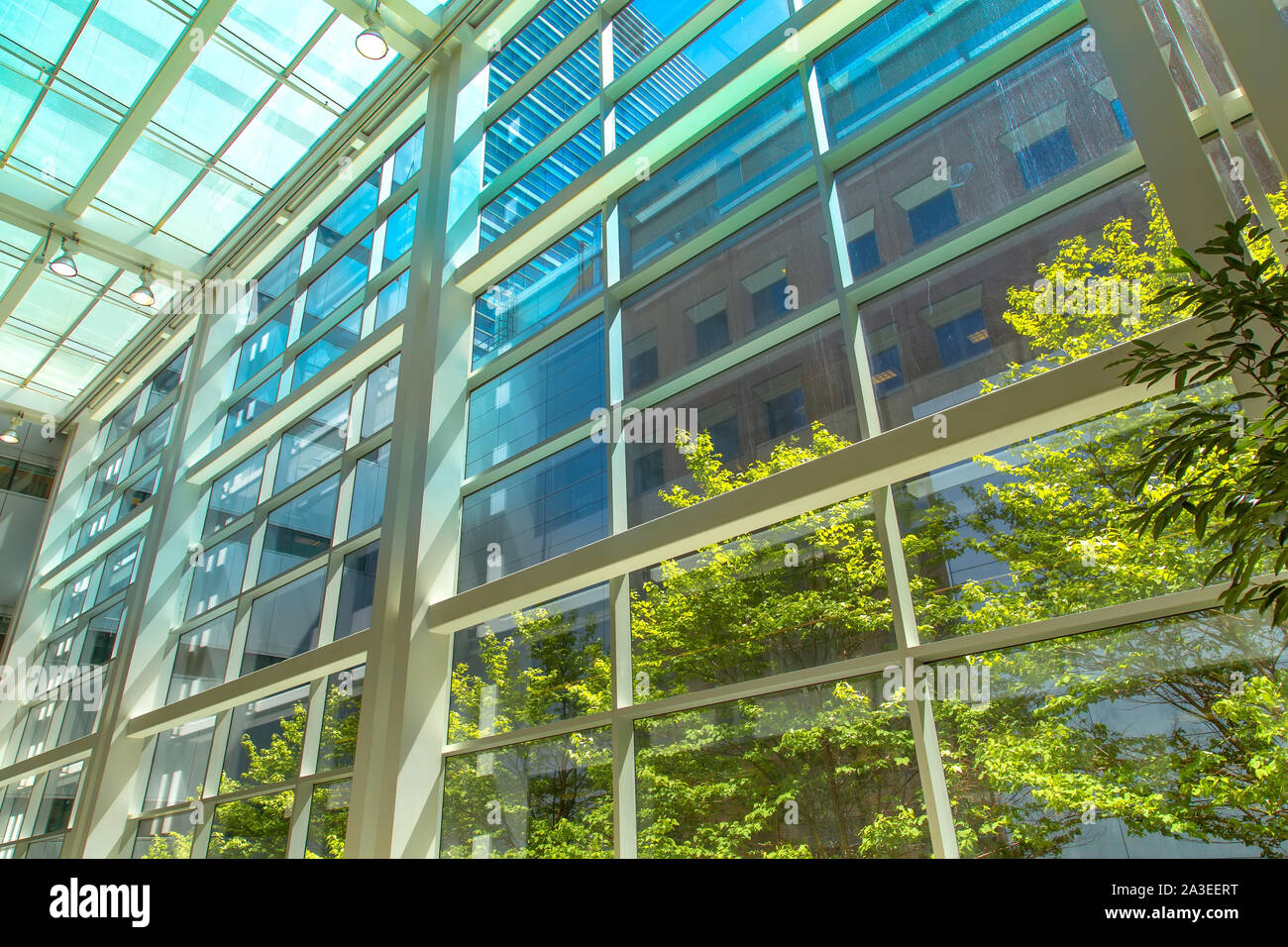 Technology innovation hub, office building interior Stock Photo - Alamy