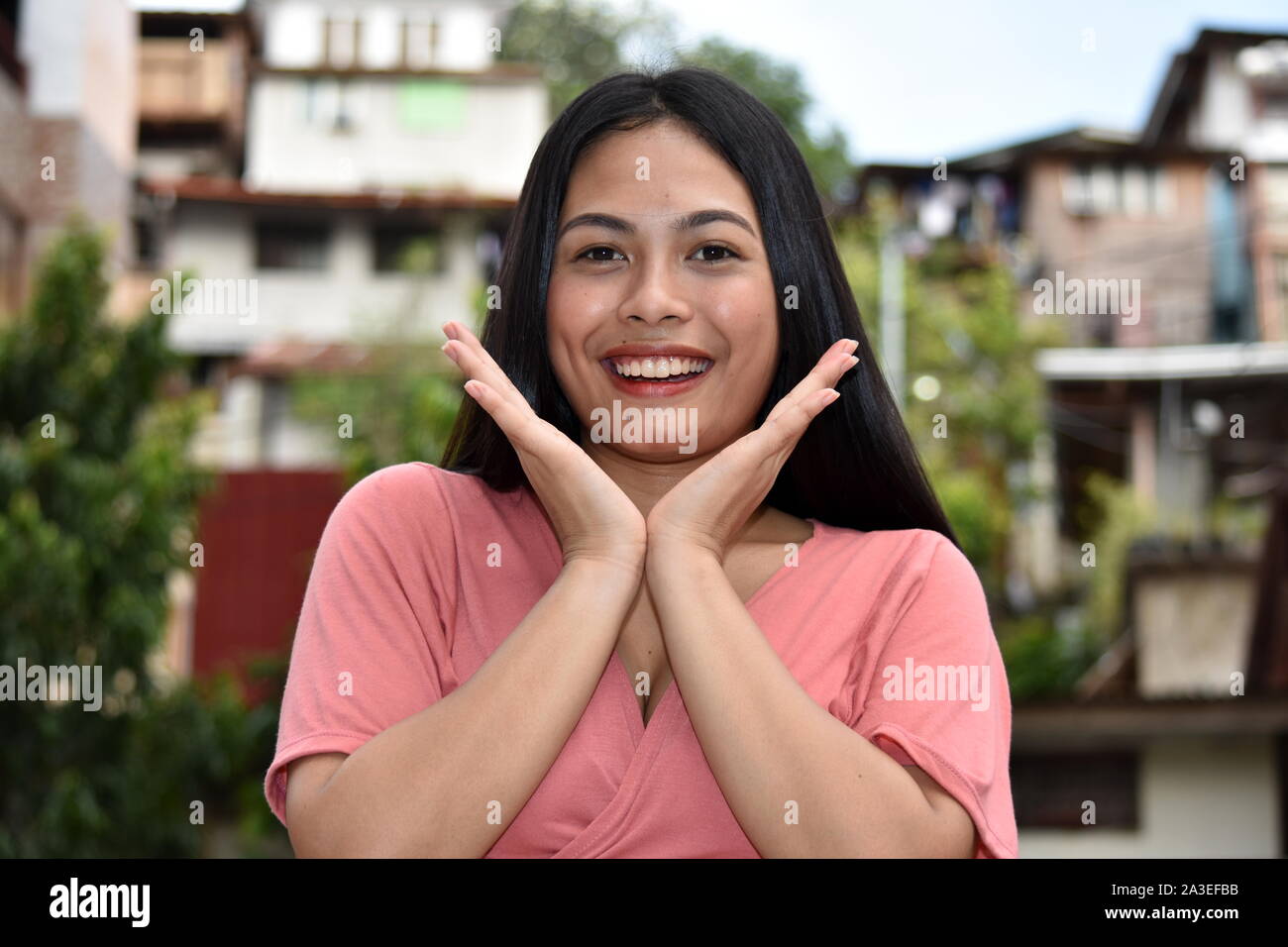 A Surprised Youthful Asian Person Stock Photo - Alamy