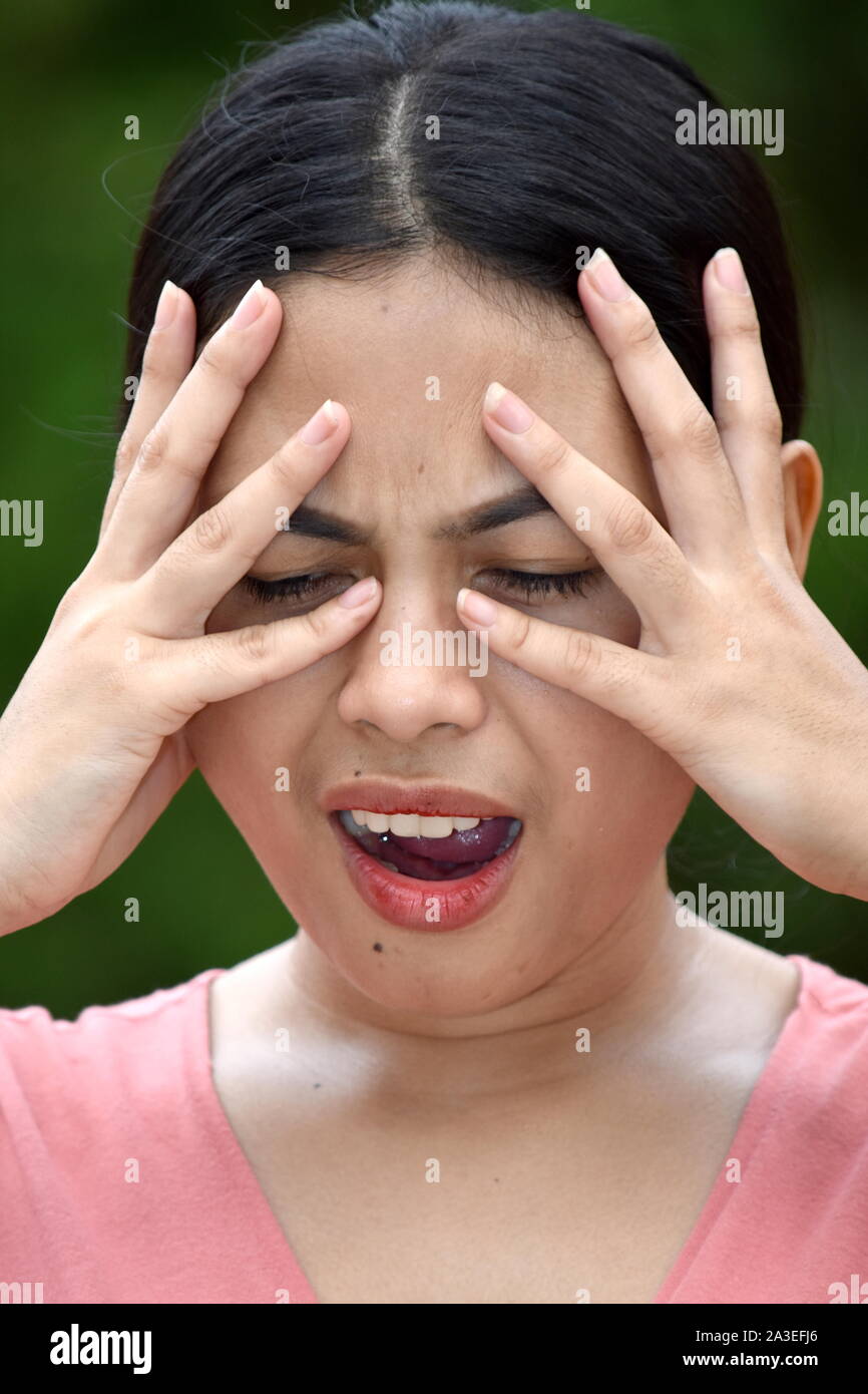 An Anxious Attractive Female Stock Photo - Alamy