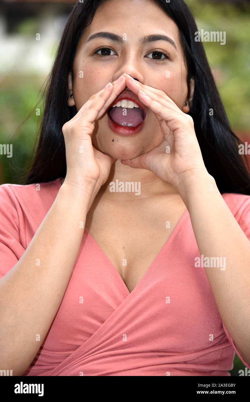 An Attractive Female Talking Stock Photo - Alamy