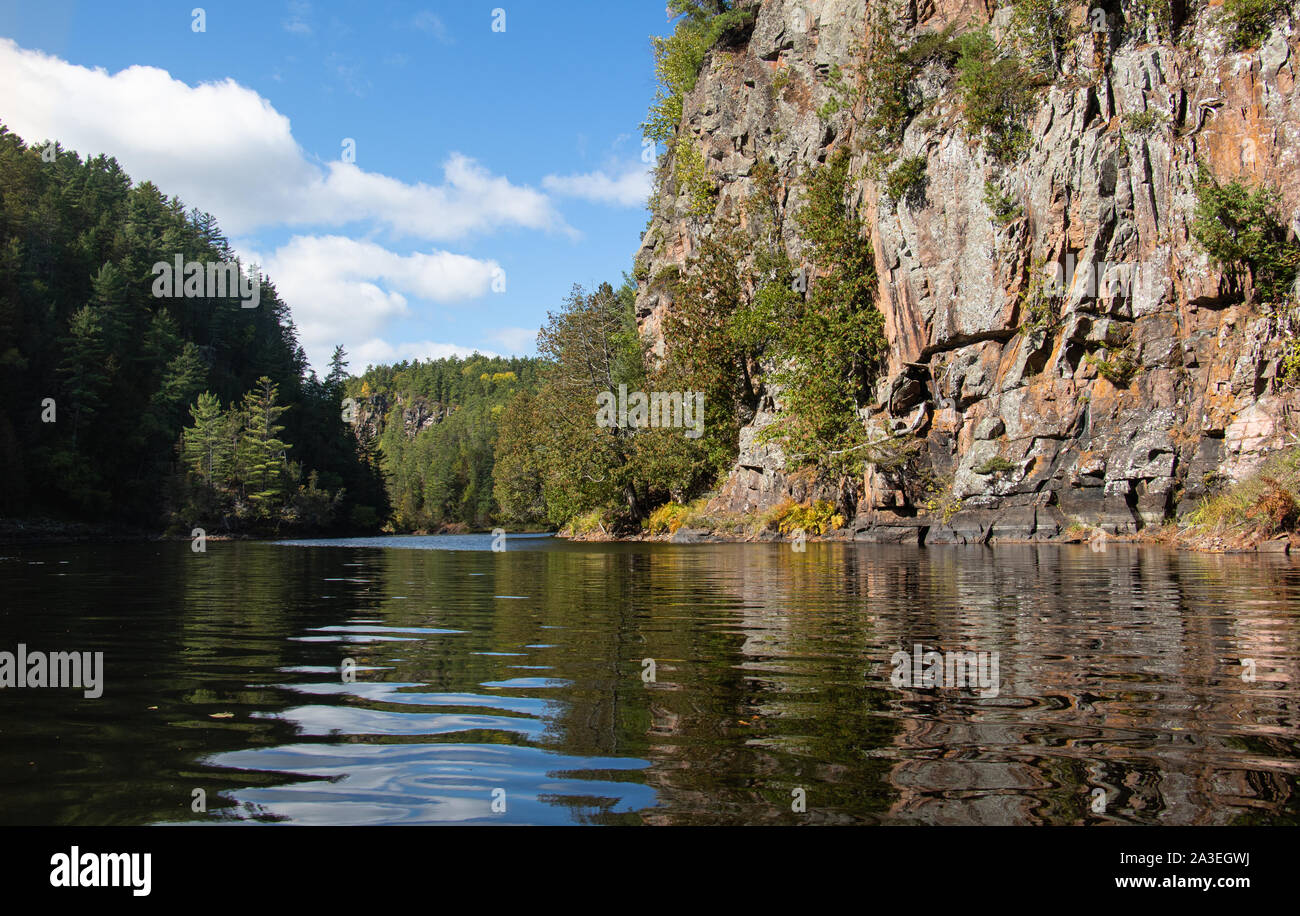 Scenic beauty of the rocky walls of Barron Canyon in Algonquin Park on ...