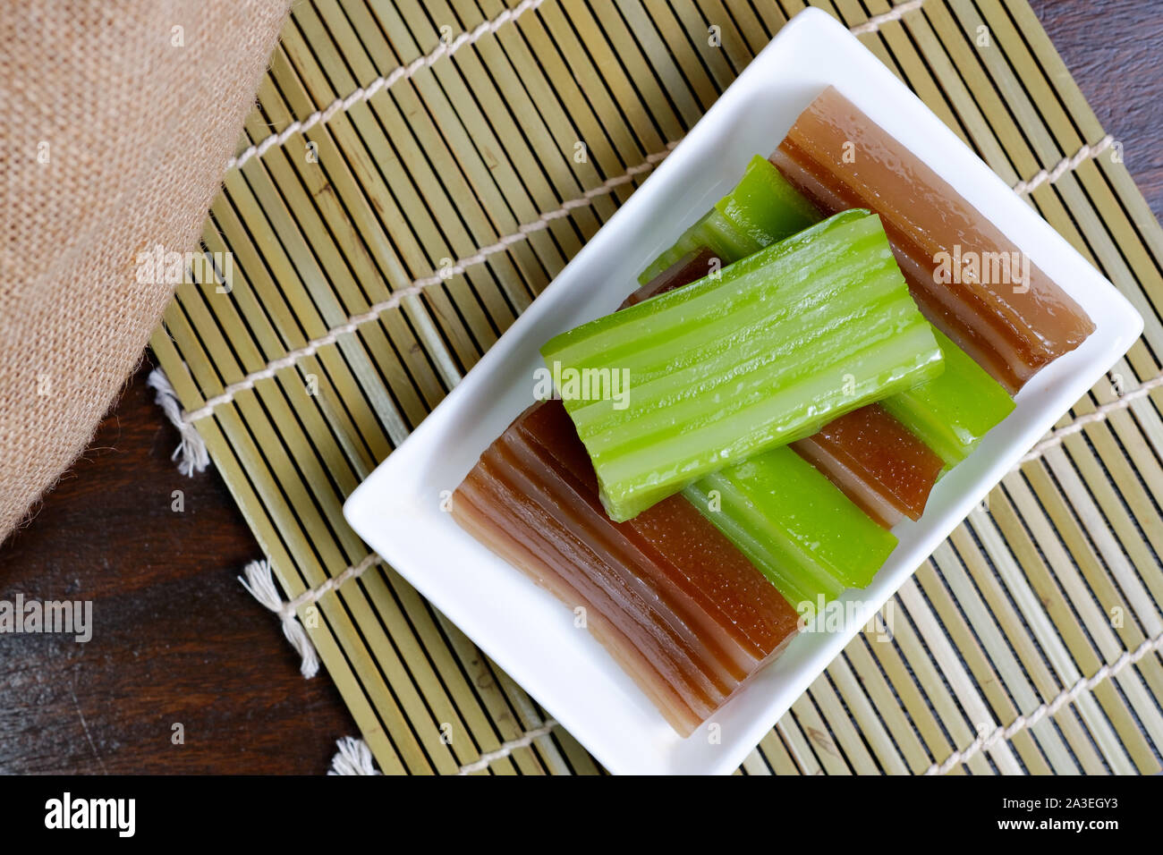 Kue lapis. Indonesian traditional cake with colorful layered soft rice ...