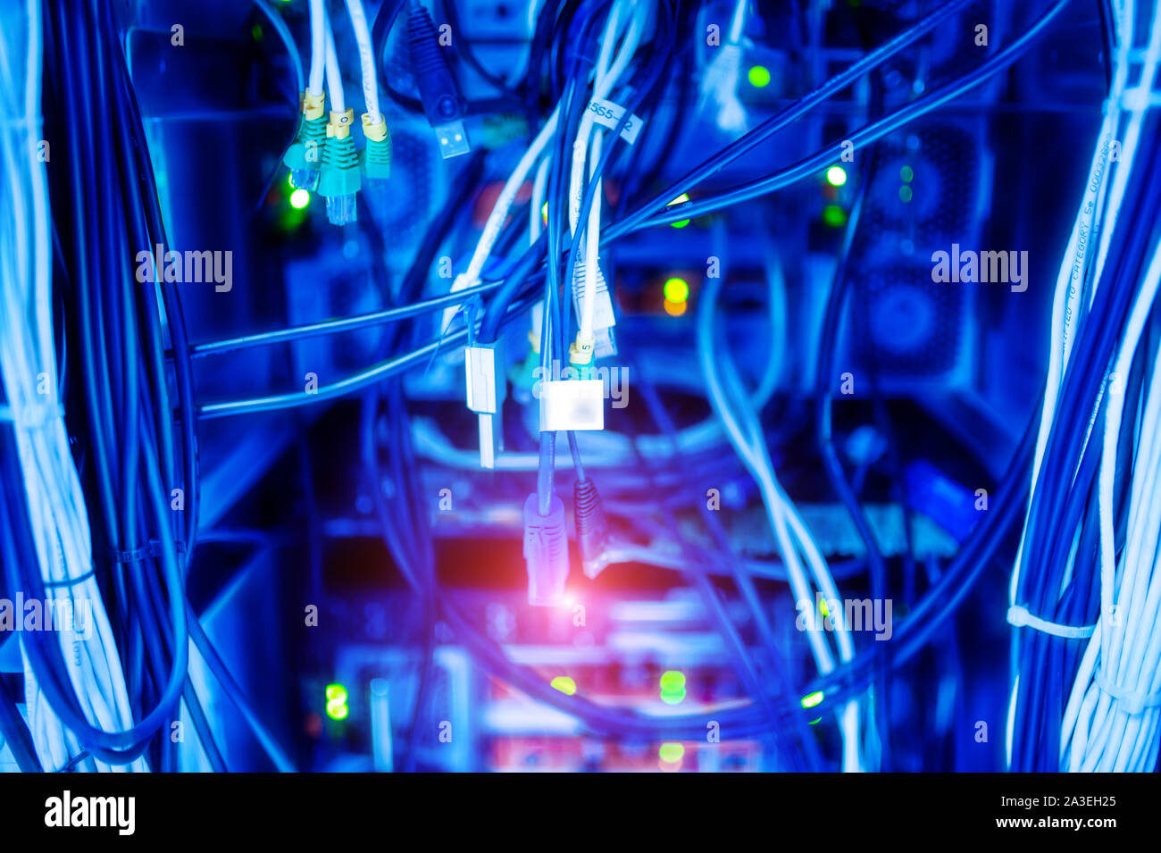 The server room tells the computer server that is working continuously ...