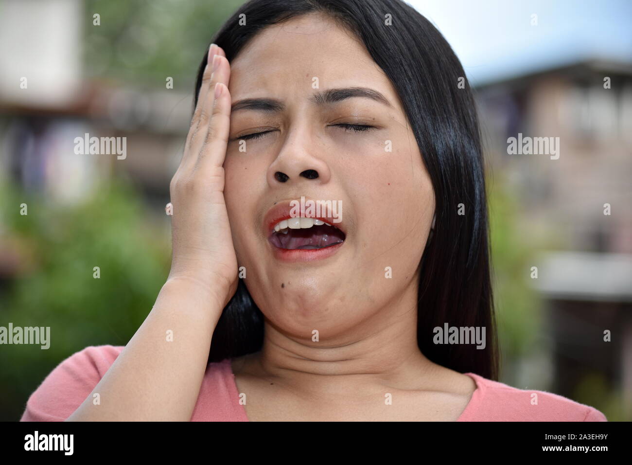 A Sleepy Pretty Filipina Person Stock Photo - Alamy
