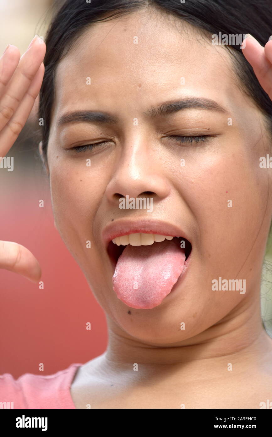 An Anxious Female Woman Stock Photo - Alamy