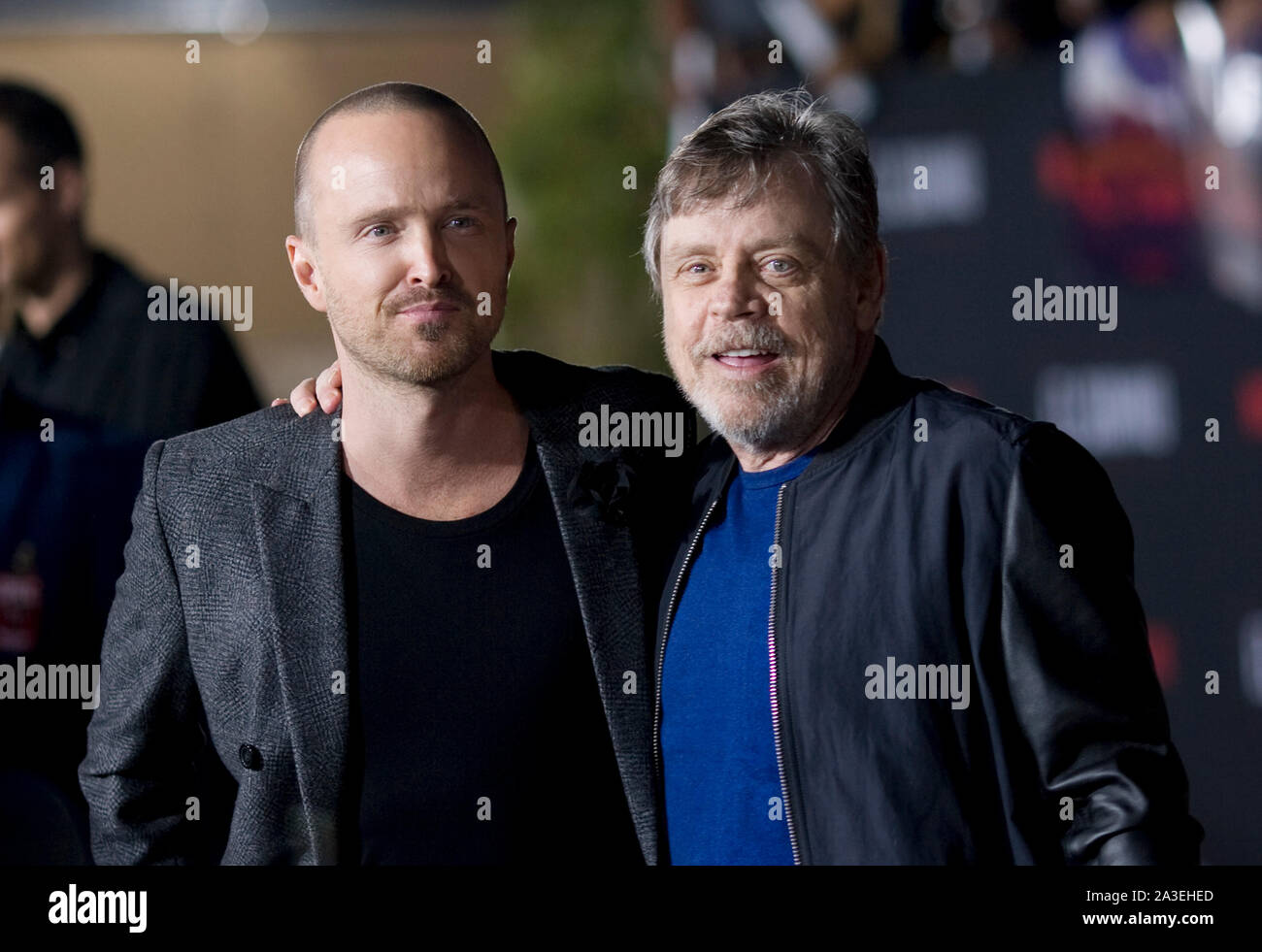 Westwood, Ca. 7th Oct, 2019. Aaron Paul and Mark Hamill at the premiere ...