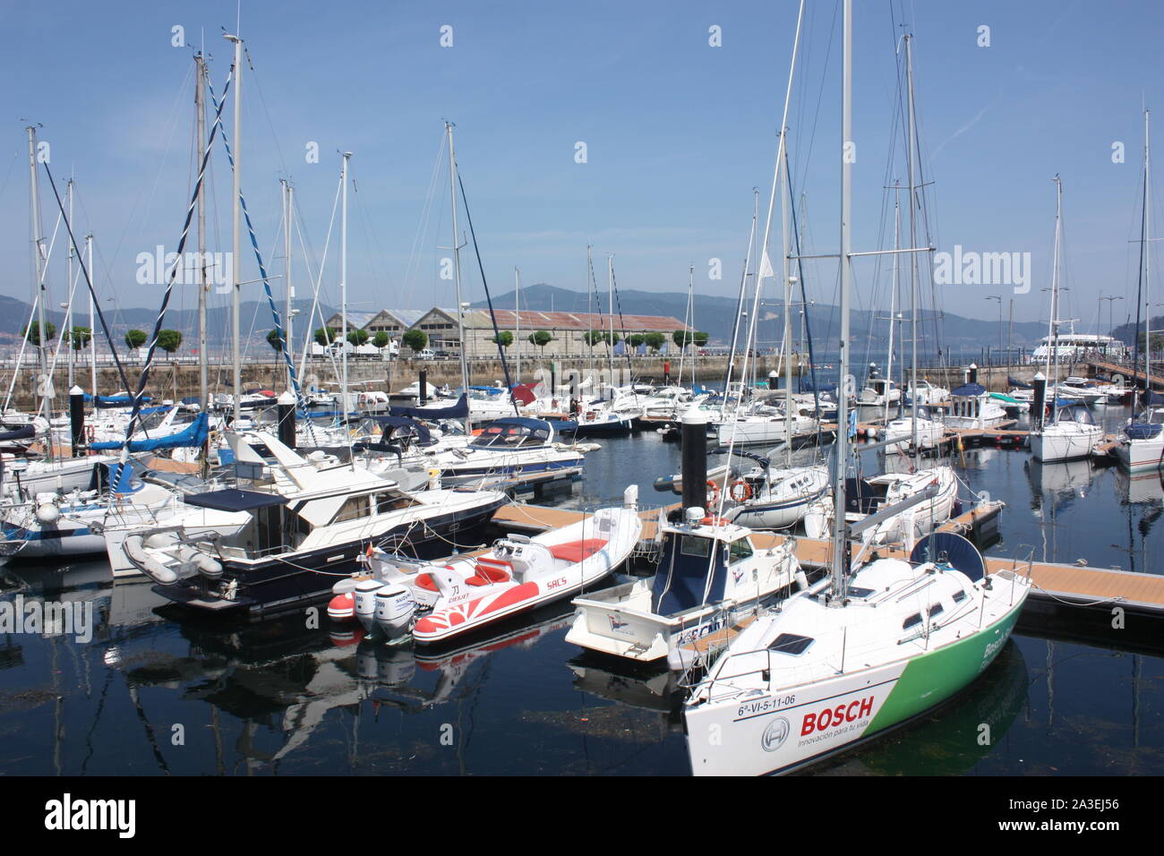 Vigo, Spain - Boats in the harbour Stock Photo - Alamy