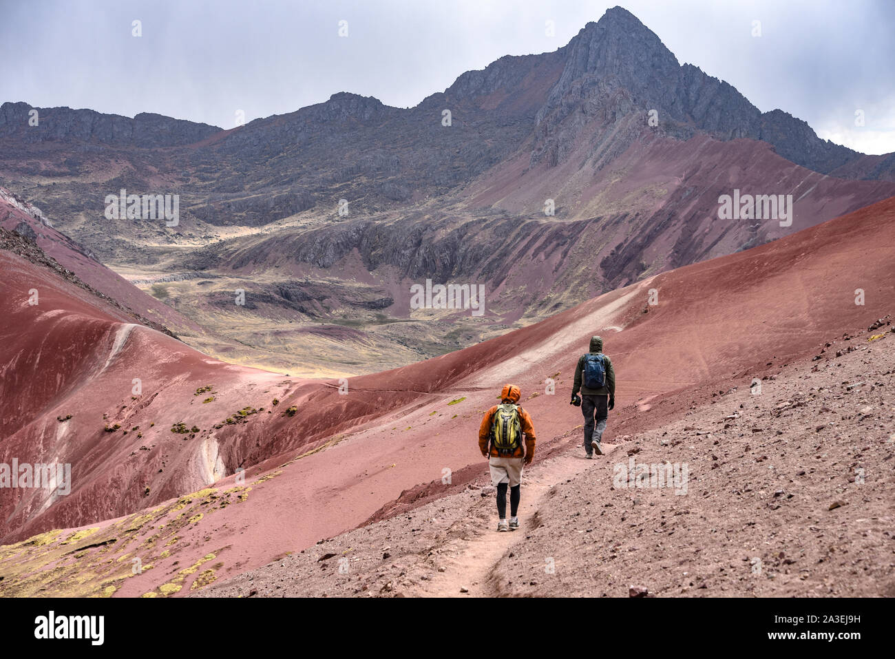 Colourful rock formations in the mineral-rich mountains of Red Valley ...