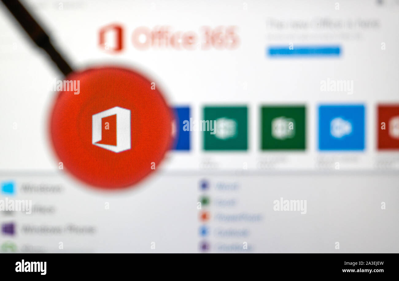 MONTREAL, CANADA - MARCH 9, 2016 - Microsoft Office application under ...