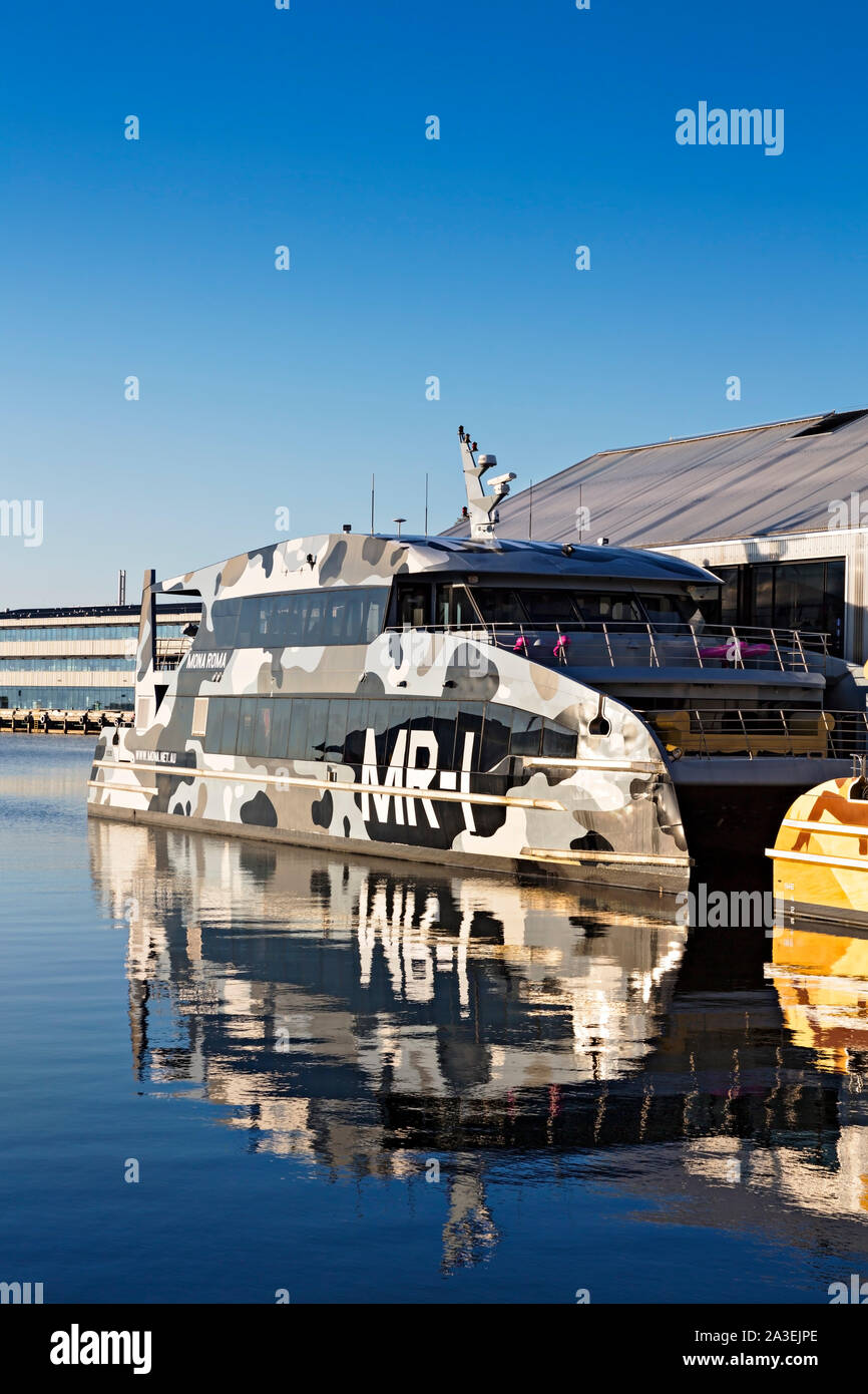 Hobart Australia / The Mona Roma fast ferries moored alongdide the ...
