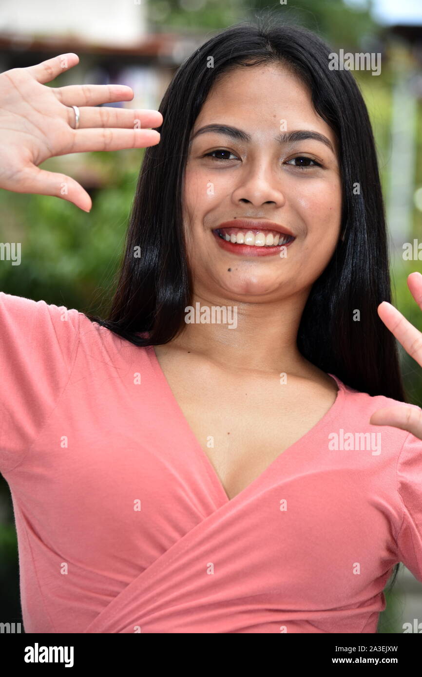 A Pretty Female Having Fun Stock Photo - Alamy