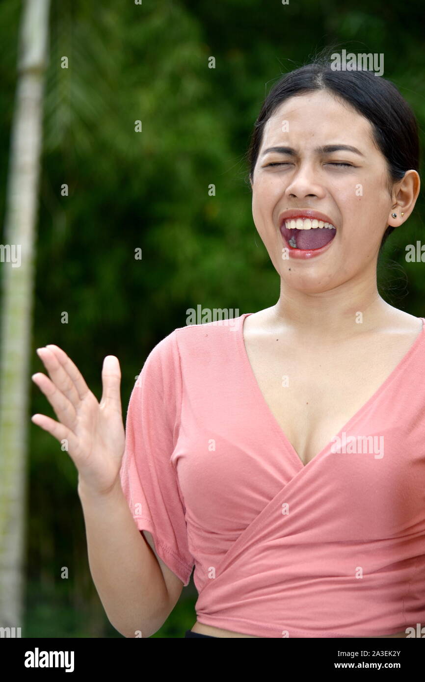A Youthful Minority Female Under Stress Stock Photo - Alamy