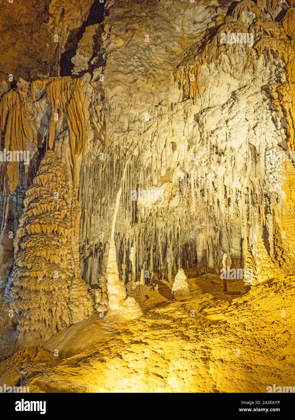 TASMANIA, AUSTRALIA - FEBRUARY 24, 2019: A chamber in Marakoopa Cave in ...