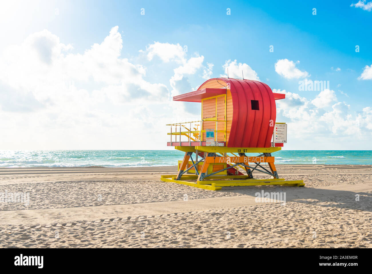 Lifeguard station in miami beach, florida, usa Stock Photo - Alamy
