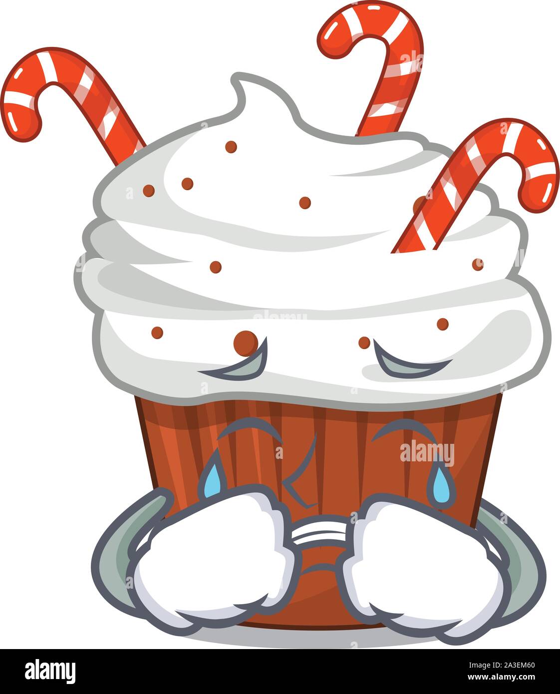 Crying Cupcake Cartoon