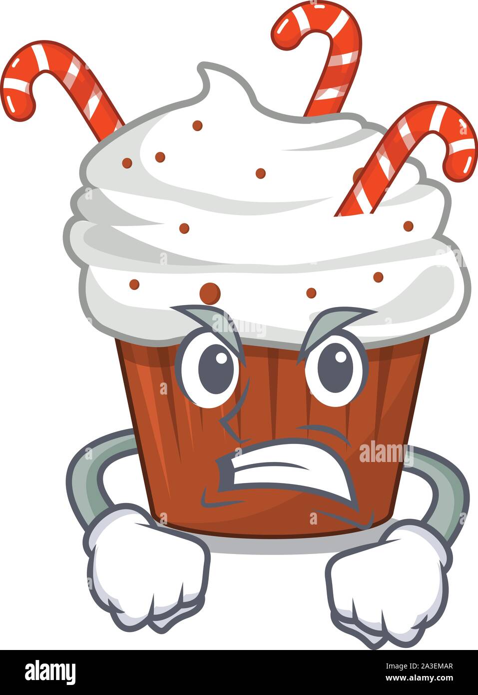 Angry christmas cupcake in the character fridge Stock Vector Image ...