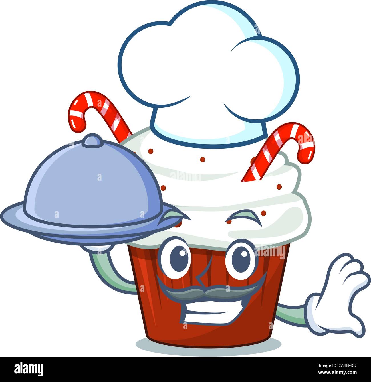 Chef with food christmas cupcake in the character fridge Stock Vector ...