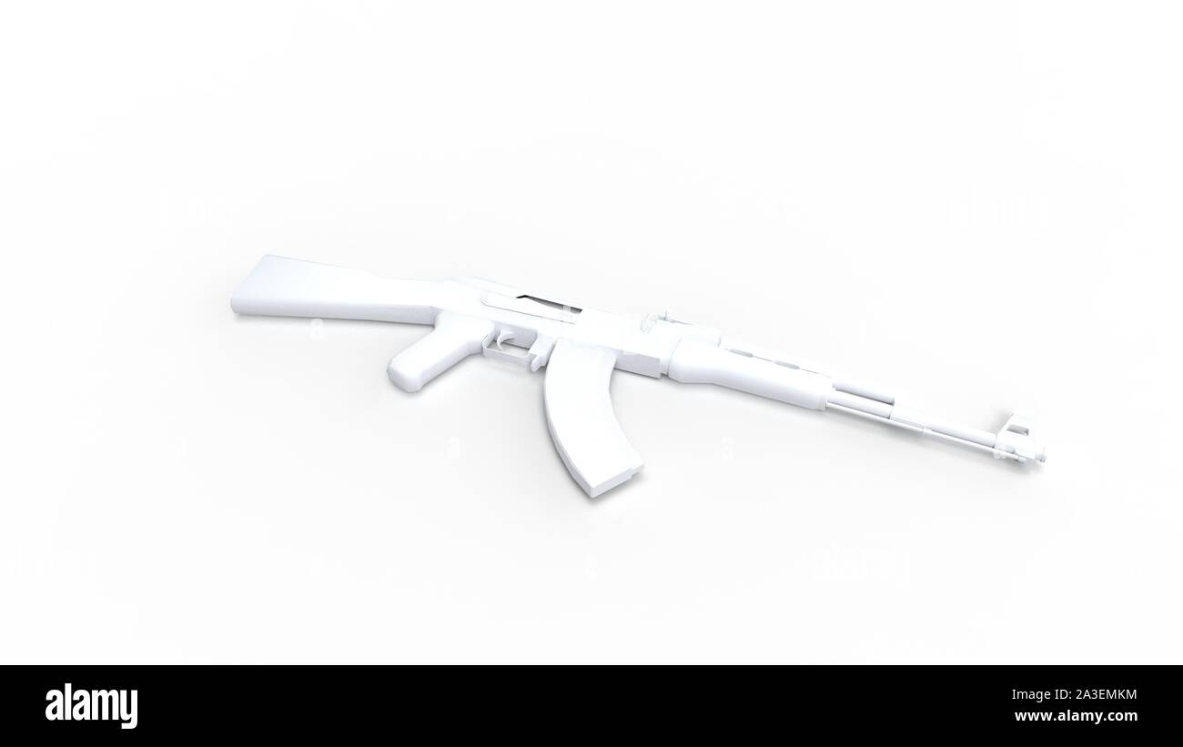 3d rendering of an automatic rifle isolated in white background Stock ...