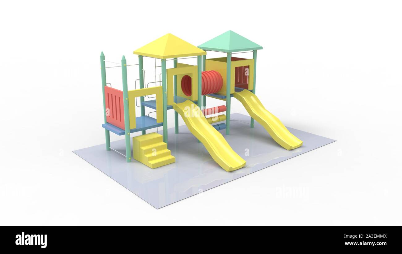 3d rendering of a playground structure isolated in white background ...