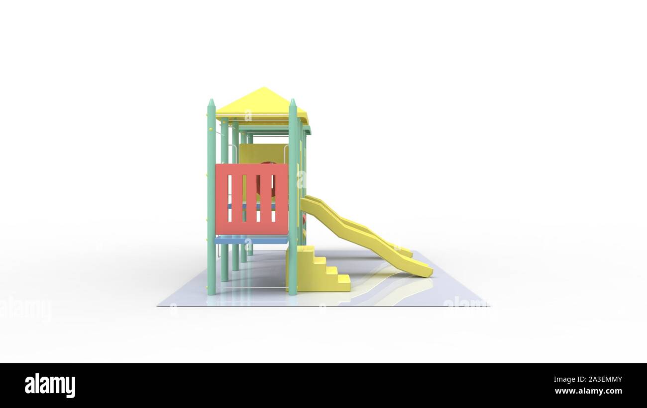 3d rendering of a playground structure isolated in white background ...