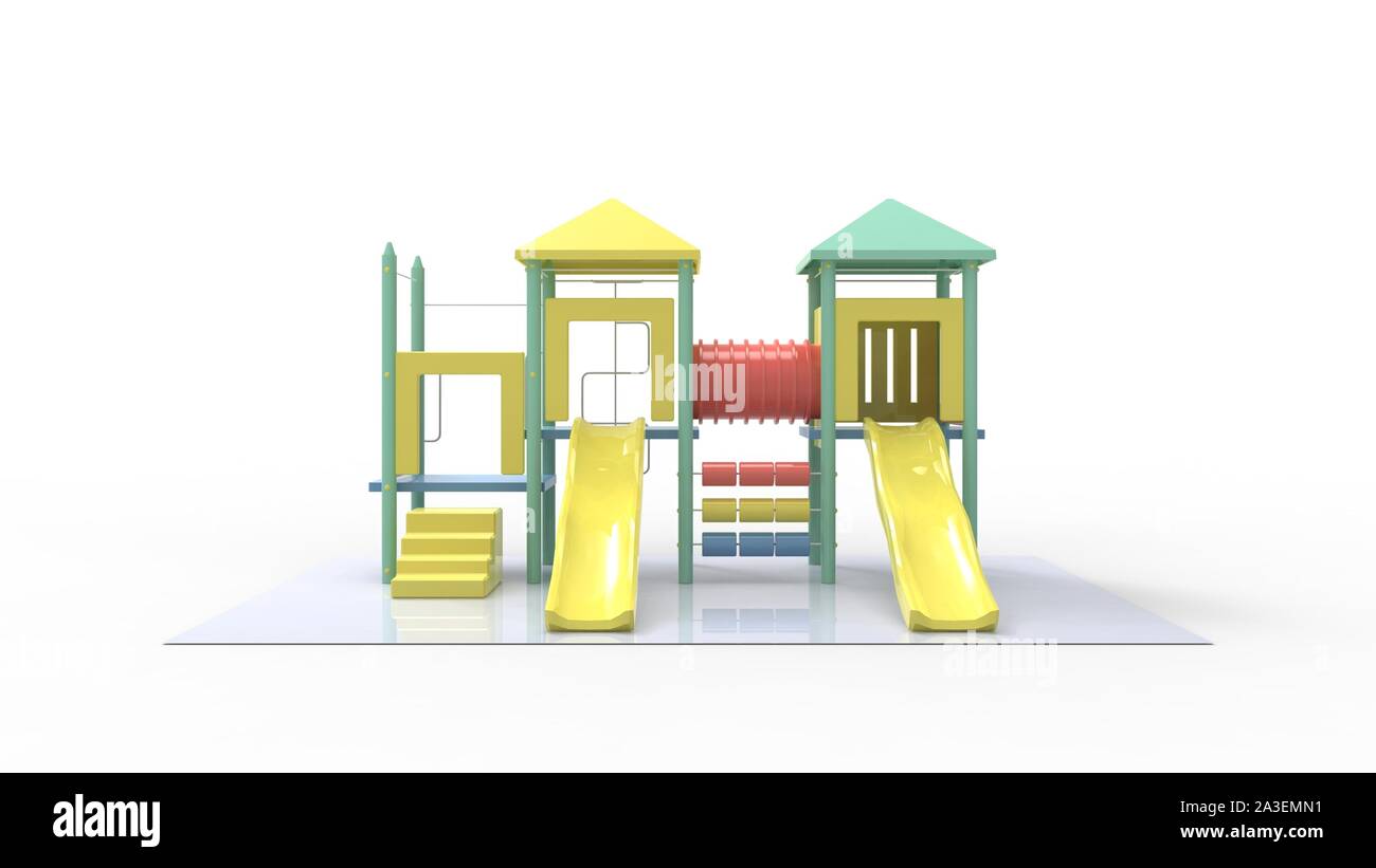 3d rendering of a playground structure isolated in white background ...