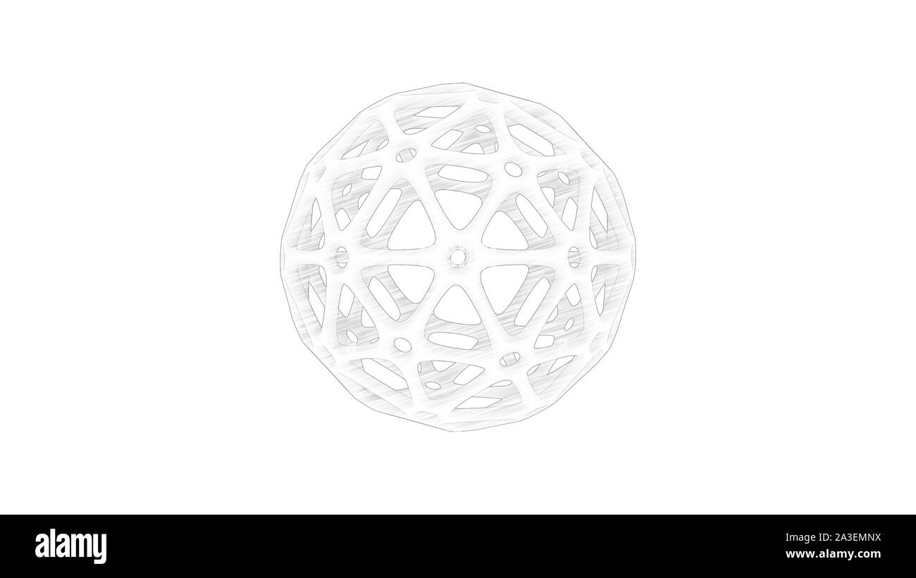 3d rendering of a complex shaped sphere ball isolated in white ...