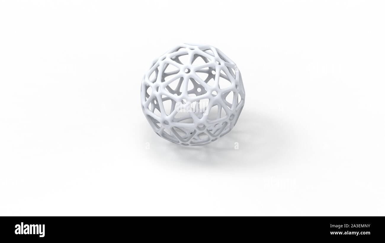 3d rendering of a complex shaped sphere ball isolated in white ...