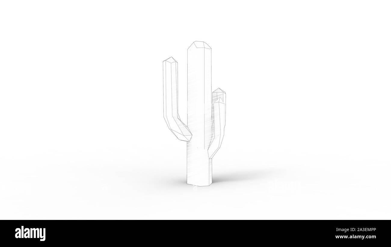 3d rendering of a cactus isolated in white studio background Stock ...