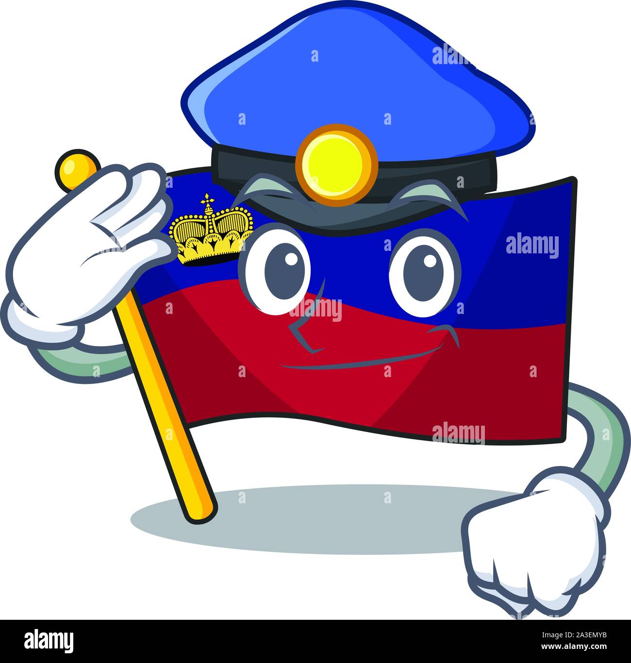 Police flag liechtenstein mascot with isolated character Stock Vector ...