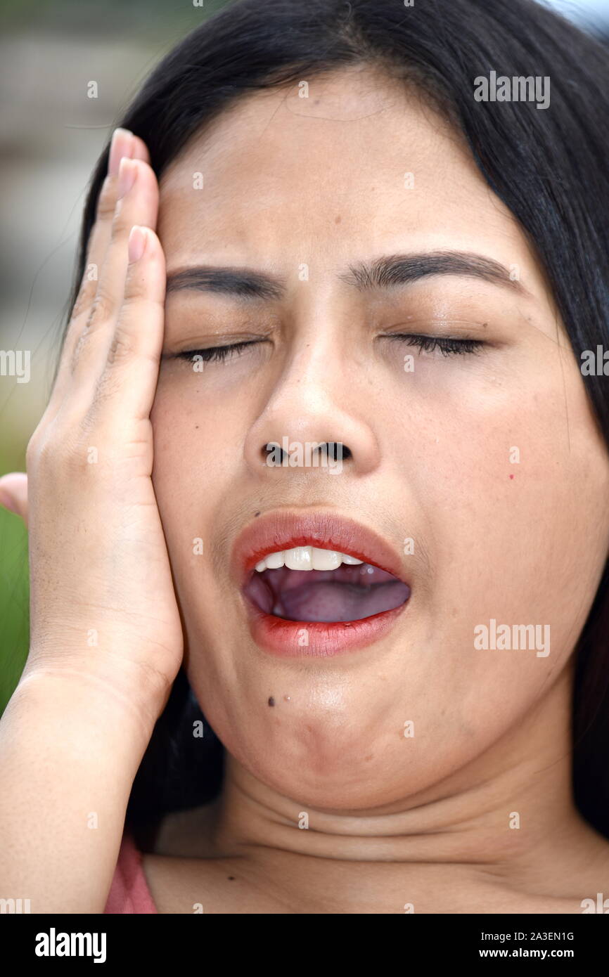 A Sleepy Young Person Stock Photo - Alamy