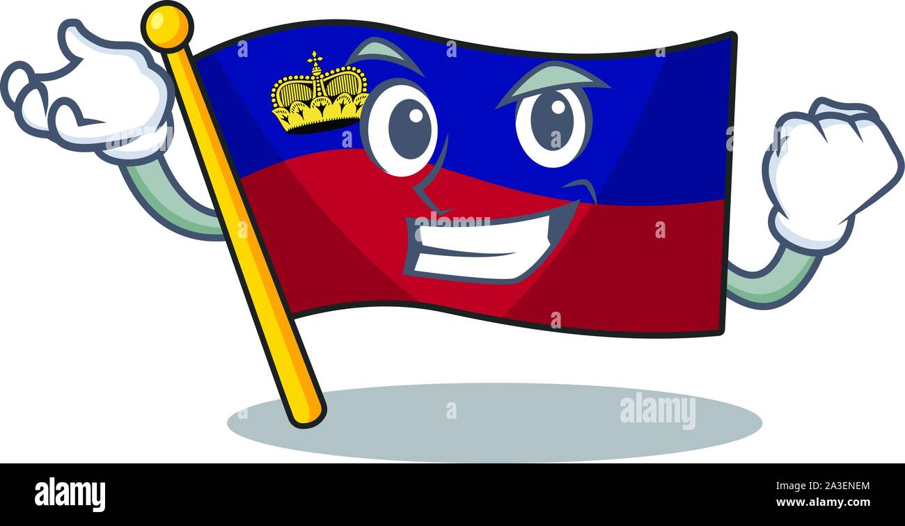 Successful flag liechtenstein hoisted above cartoon pole Stock Vector ...