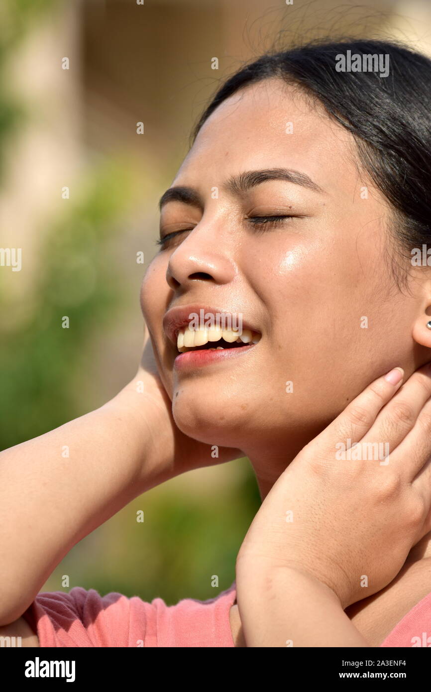 A Contemplative Female Woman Stock Photo - Alamy