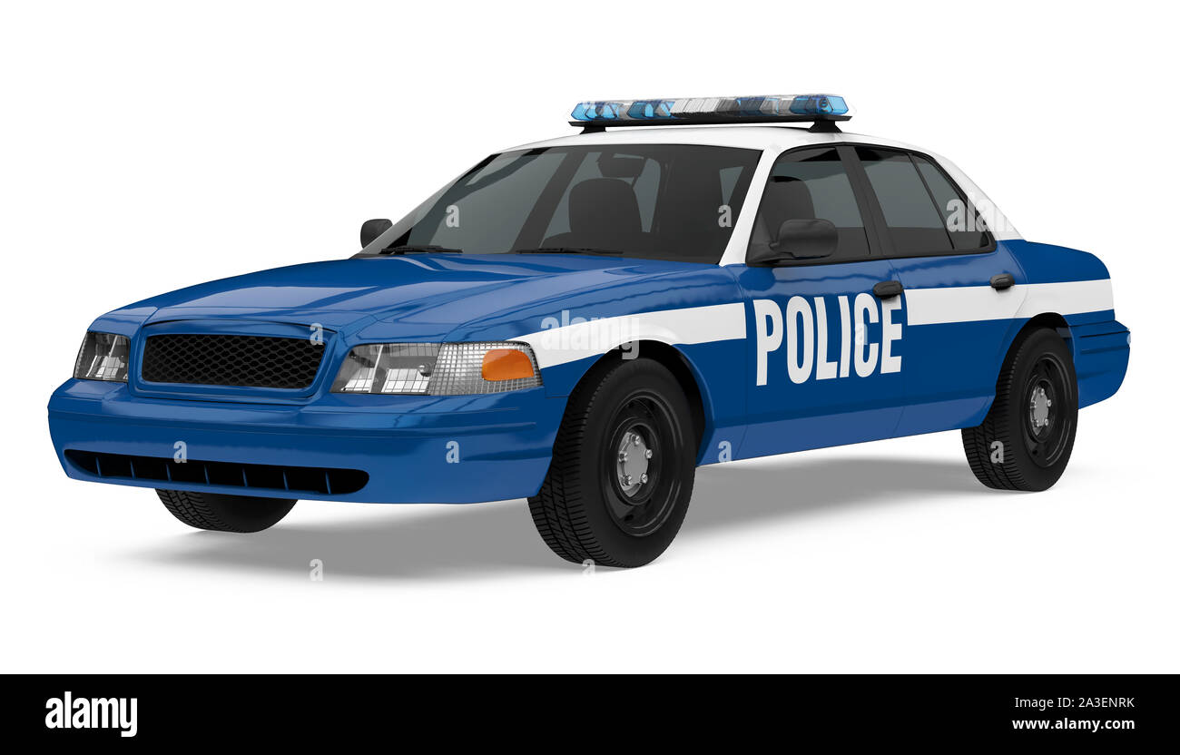 Police Car Isolated Stock Photo - Alamy