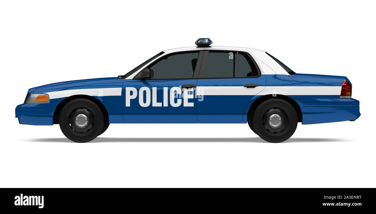 Side view police car Cut Out Stock Images & Pictures - Alamy