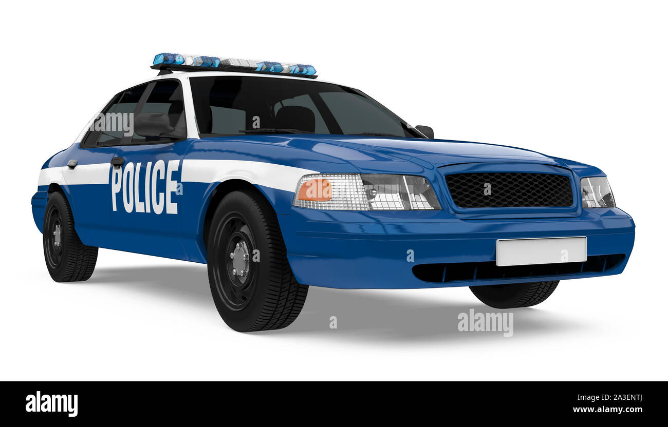 Police Car Isolated Stock Photo - Alamy