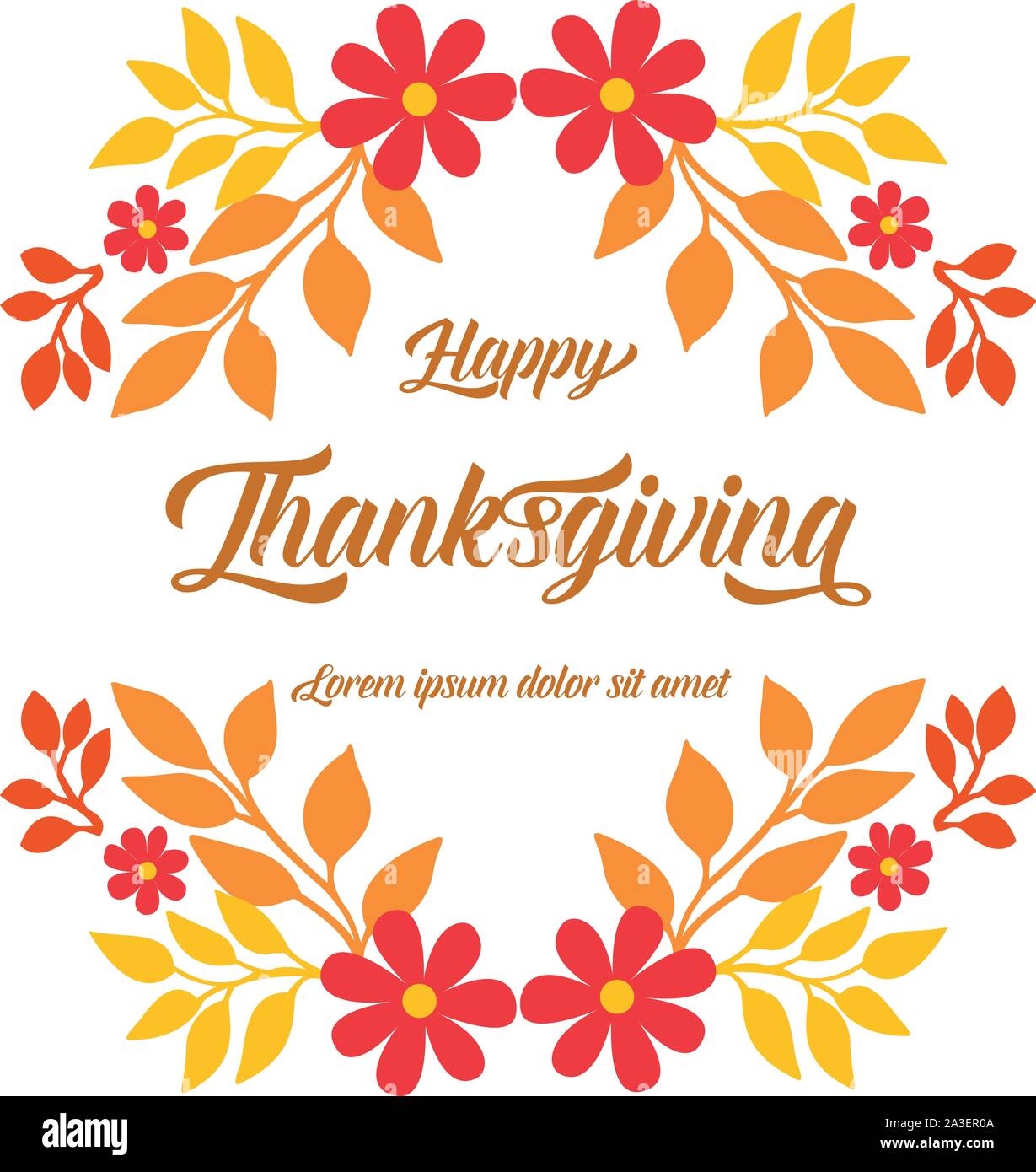Banner for thanksgiving, with perfect autumn leaf flower frame. Vector ...