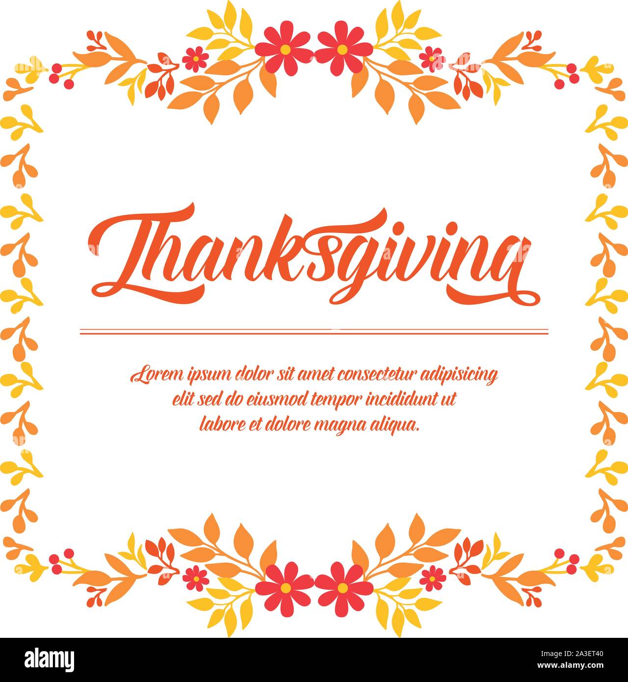 Template for design of card thanksgiving, with elegant autumn leaf ...