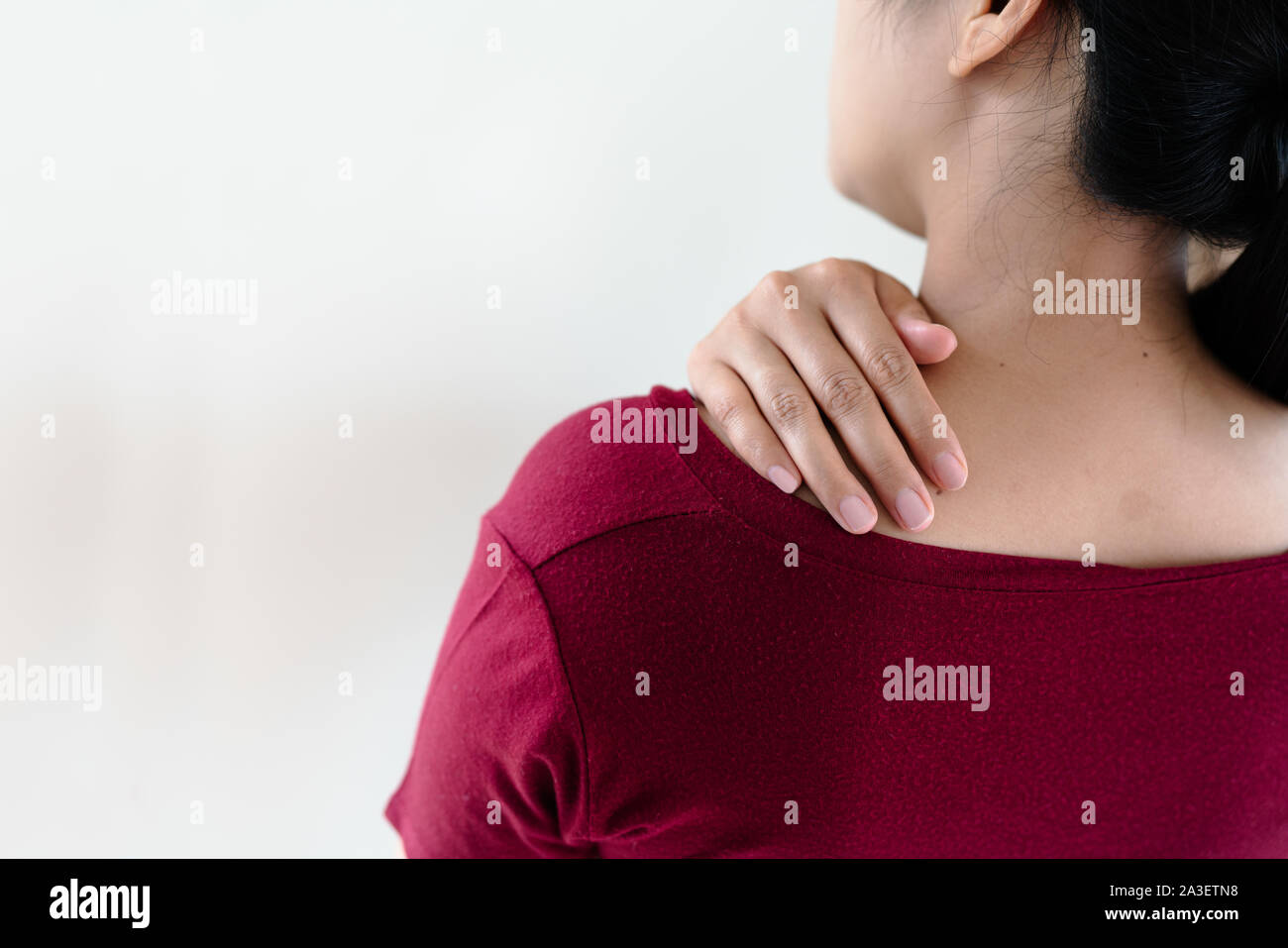 young women neck and shoulder pain injury, healthcare, and medical ...