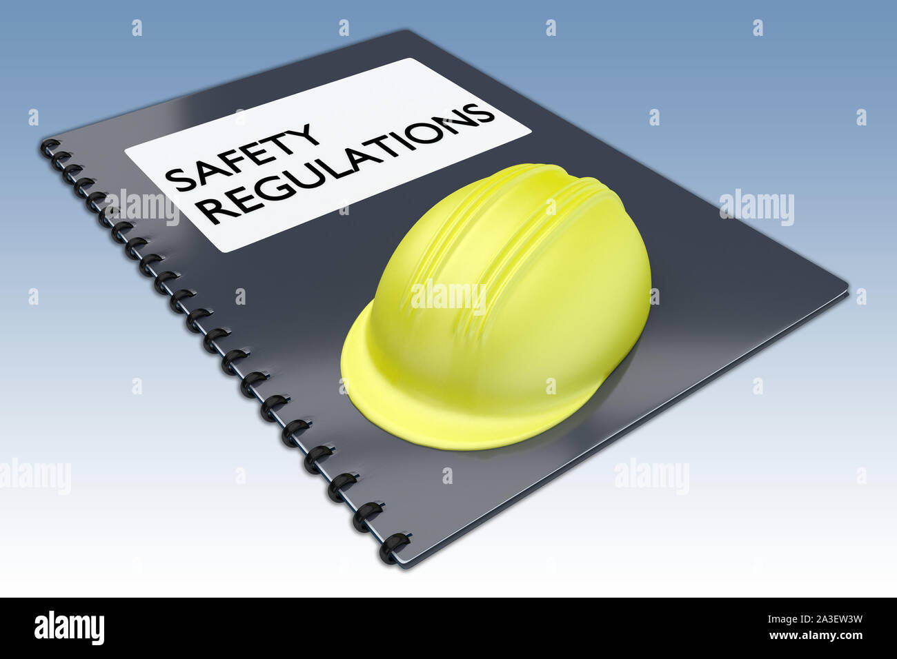 3D illustration of SAFETY REGULATIONS script on a booklet, isolated on ...