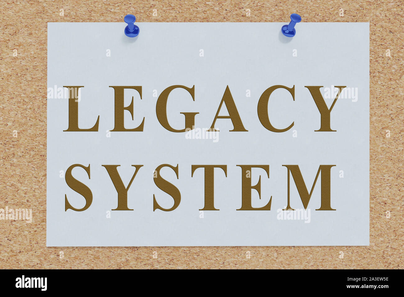 3D illustration of LEGACY SYSTEM on cork board Stock Photo - Alamy