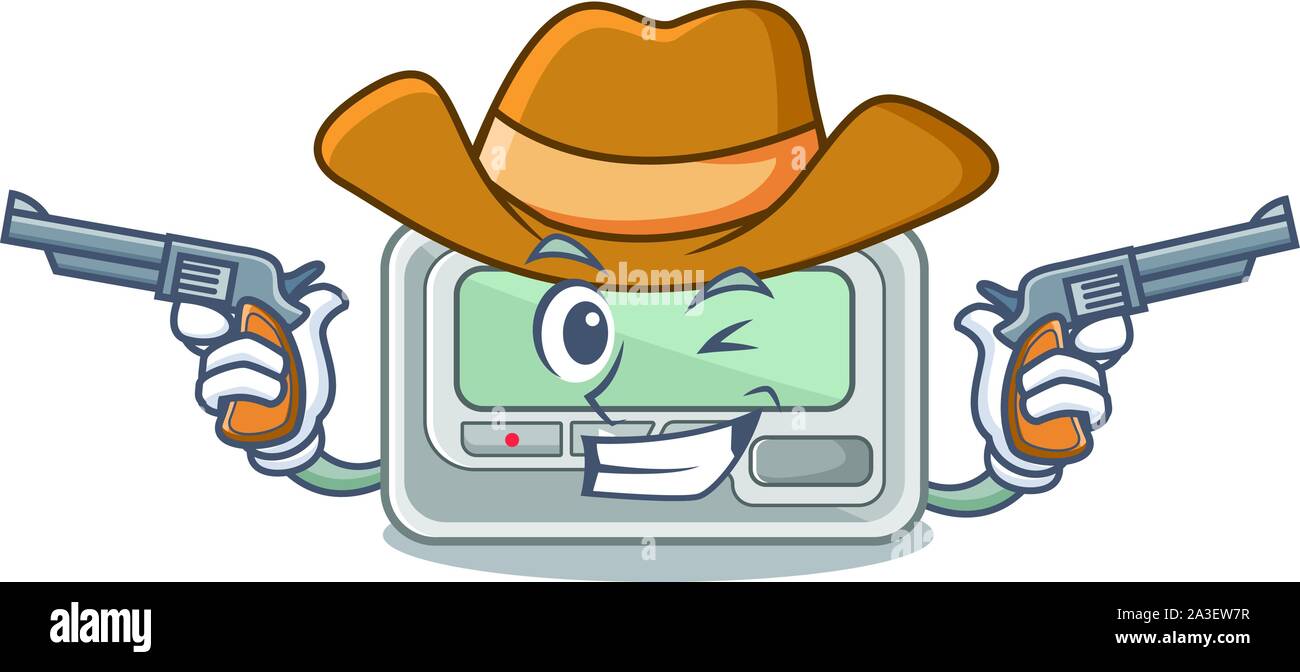 Cowboy pager with in the mascot shape Stock Vector Image & Art - Alamy