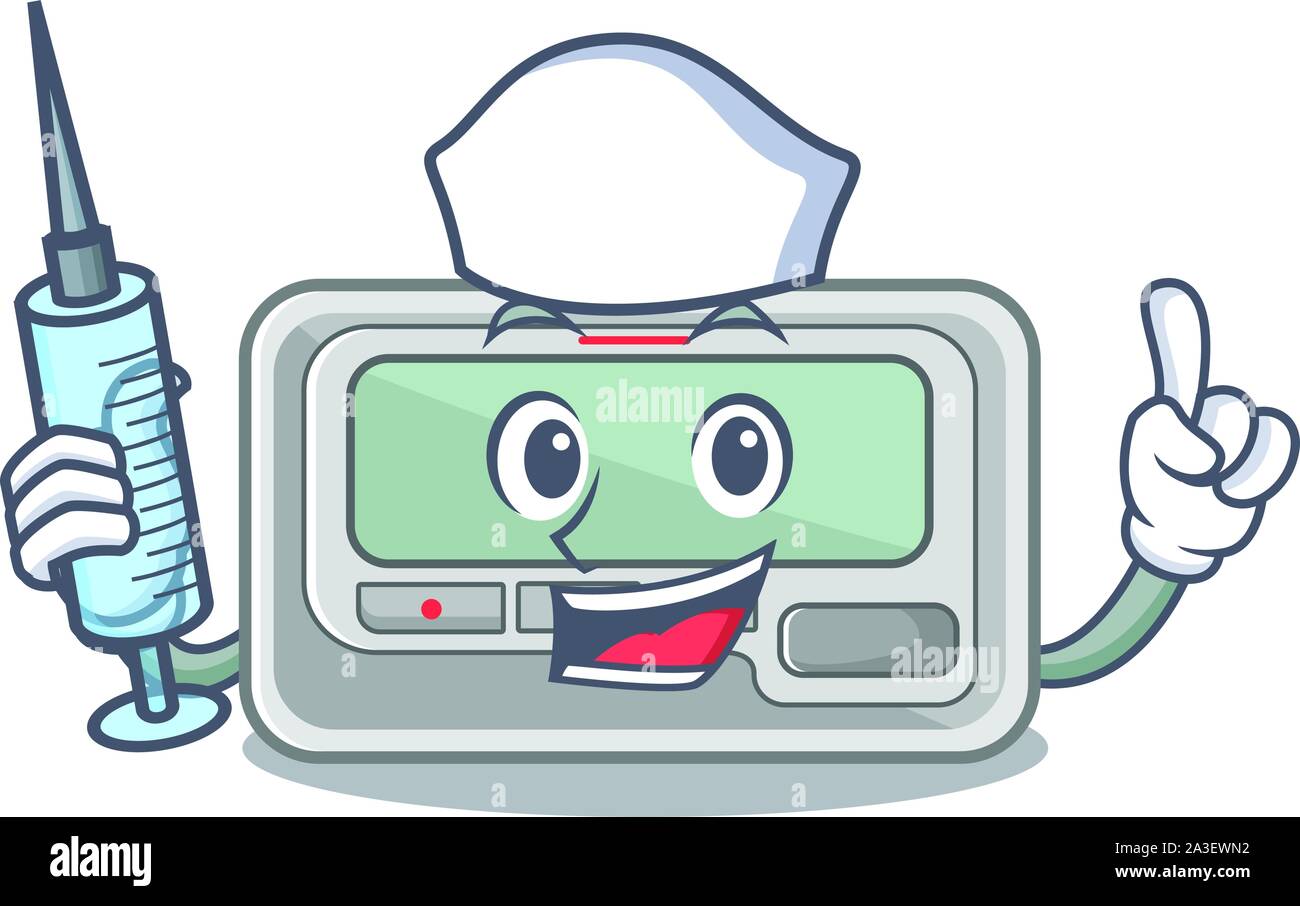 Nurse pager placed above cartoon wooden table Stock Vector Image & Art ...