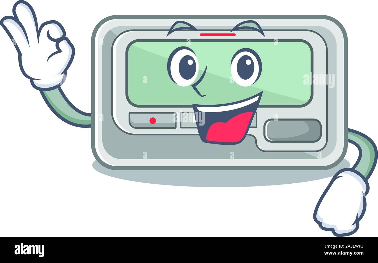 Okay pager placed above cartoon wooden table Stock Vector Image & Art ...