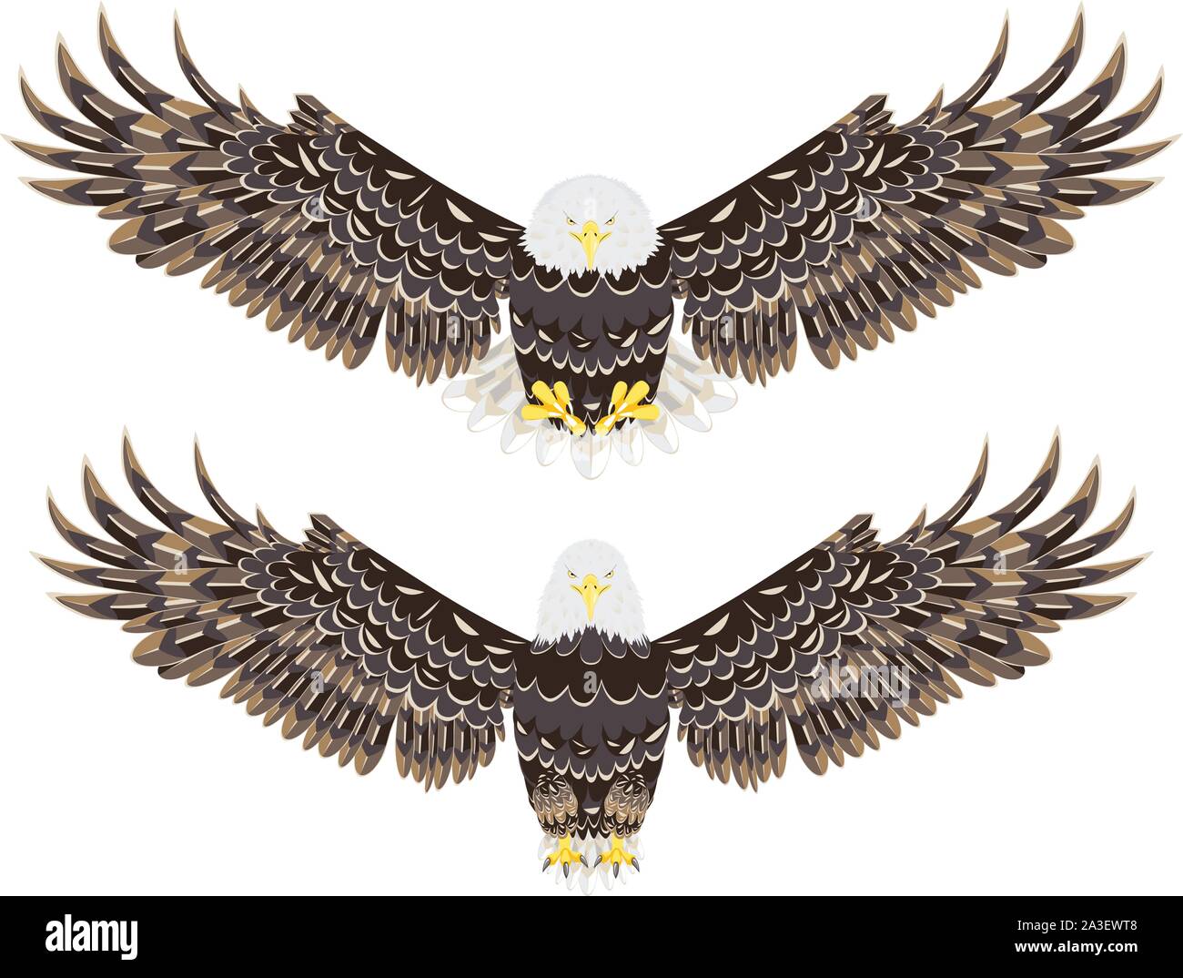 Cartoon stylized bald eagle decorative design illustration Stock Vector ...