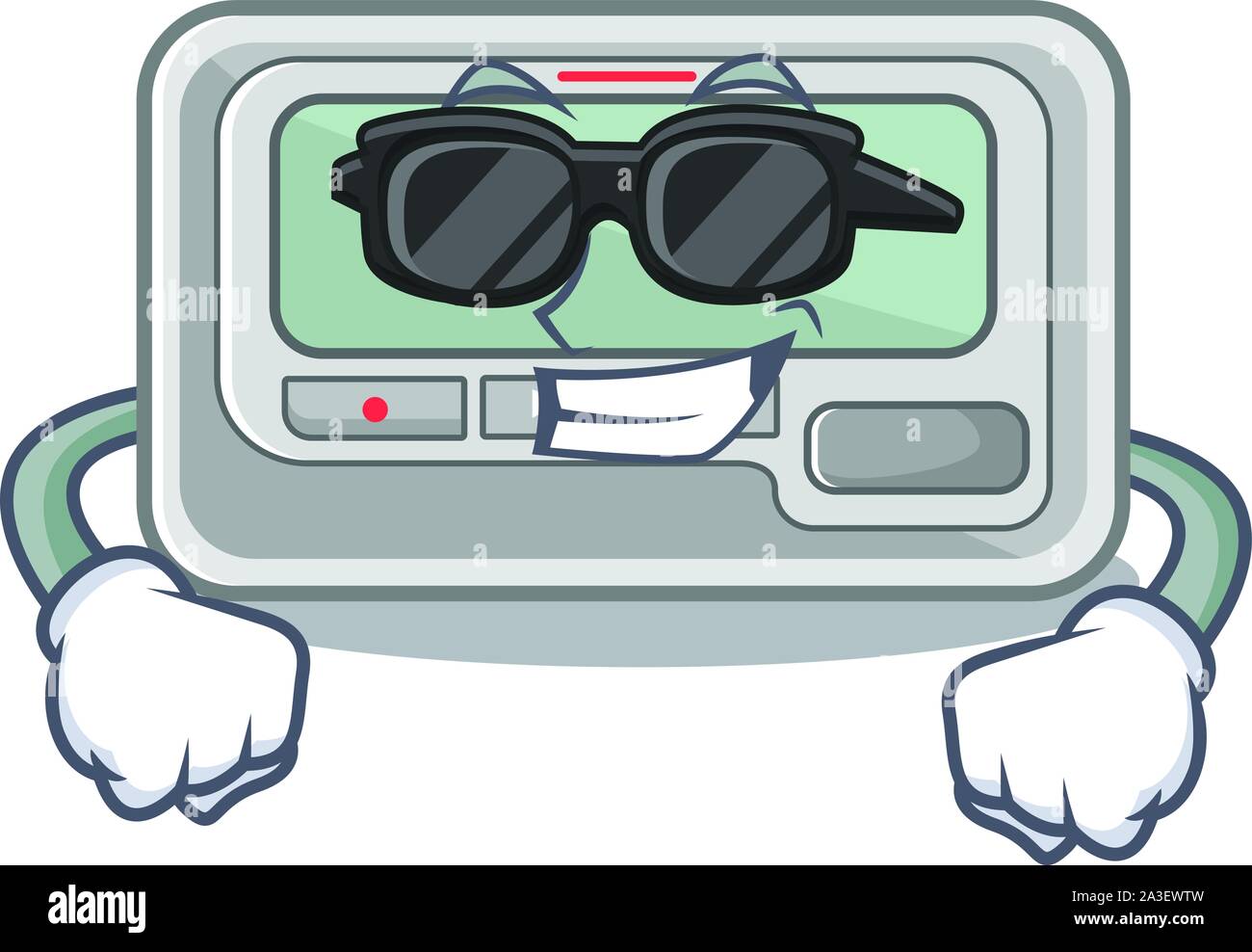 Super cool pager placed above cartoon wooden table Stock Vector Image ...