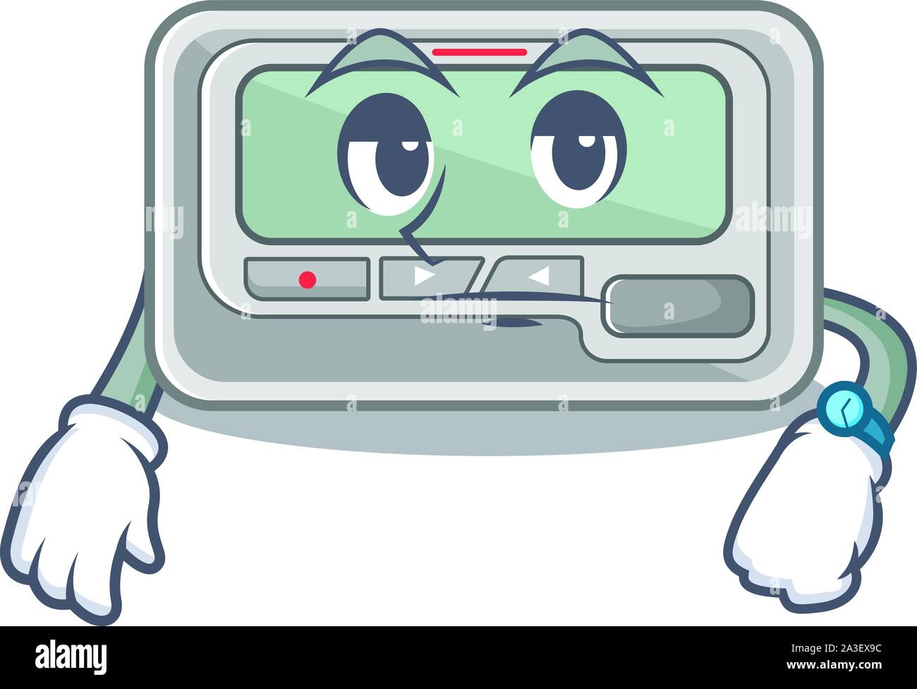 Waiting pager cartoon isolated with the character Stock Vector Image ...