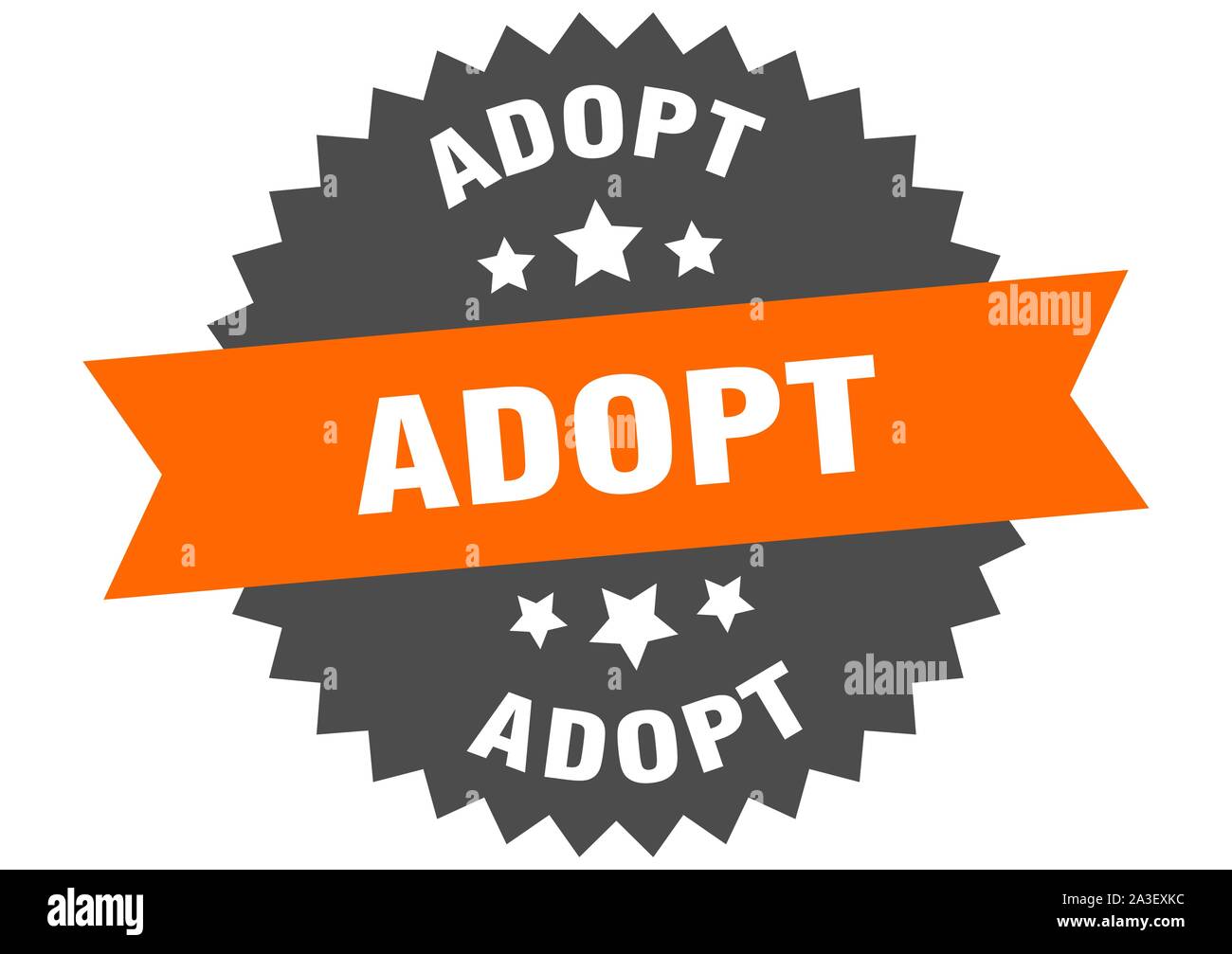 adopt sign. adopt orange-black circular band label Stock Vector Image ...